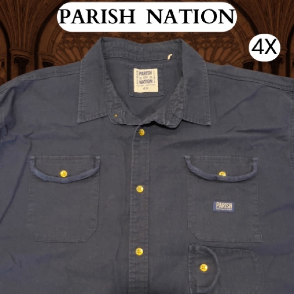 Parish Nation | Shirts | Paris Nation Mens Shirt 4x Linen Blend Navy ...